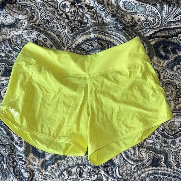 Under Armour | Shorts | Neon Yellow Green Under Armpit Running Shorts ...